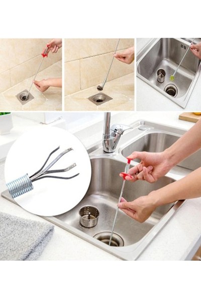 Maksipazar Kıskaçlı Tıkalı Lavabo ve Gider Boruları Açma Teli