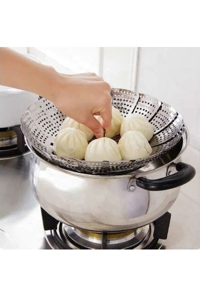 Maksipazar Katlanır Paslanmaz Buharda Sebze Haşlama Aparatı Maksipazar Katlanır Paslanmaz Buharda Sebze Haşlama Aparatı