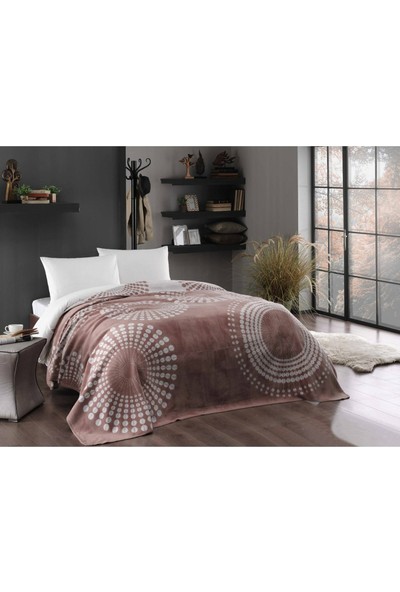 Taç - Moon Kahve Çift Kişilik Pamuklu Battaniye
