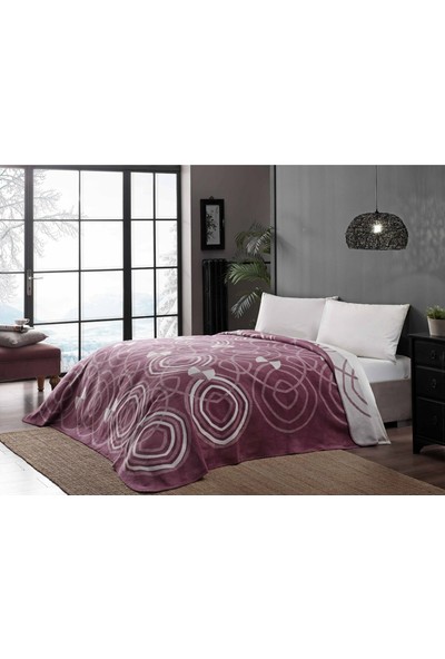 Taç - Paloma Mürdüm Çift Kişilik Pamuklu Battaniye