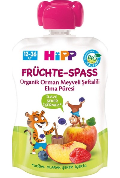 Hipp Organik Orman Meyveli Şeftalili Elma Püresi 90 gr