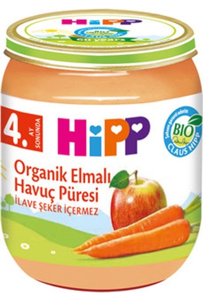 Hipp Organik Elmalı Havuç Püresi 125 gr