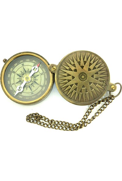 Dollond London Zincirli Pirinç Sürgülü Bronz El Yapımı Pusula