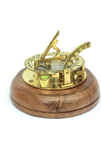 West London Ahşap Kaideli Güneş Saatli Pirinç El Yapımı Pusula West London Ahşap Kaideli Güneş Saatli Pirinç El Yapımı Pusula