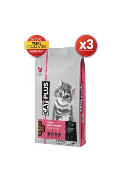 Catplus Tavuklu Hamsili Yavru Kedi Maması 1,5 kg x 3 Adet Catplus Tavuklu Hamsili Yavru Kedi Maması 1,5 kg x 3 Adet