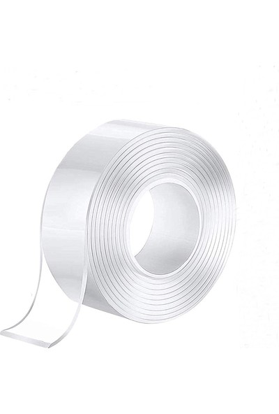 Techmaster Yeniden Yapışabilen Çok Amaçlı Çift Taraflı Jel Bant 3cm x 1mt