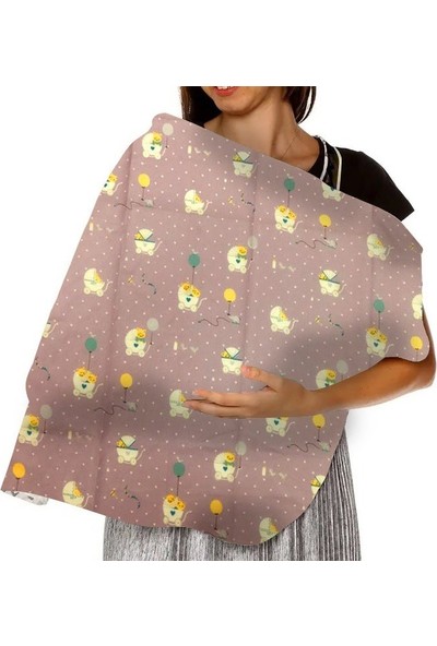 Purple Shopping Bebek Emzirme Önlüğü Desenli