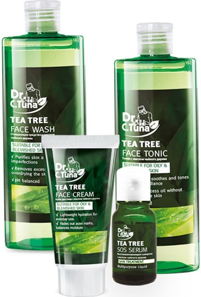 Farmasi Dr.C.Tuna 4 Lü Çay Ağacı Yağı Yüz Bakım Seti-Sivilceli Cilt Seti Farmasi Dr.C.Tuna 4 Lü Çay Ağacı Yağı Yüz Bakım Seti-Sivilceli Cilt Seti