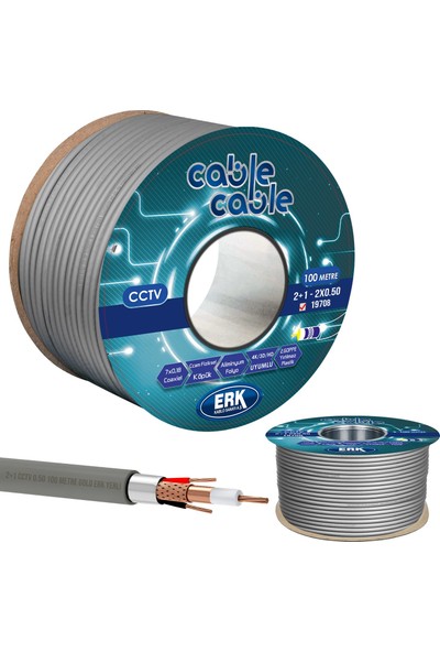 Cable Cable 2+1 CCTV 0.50 Gold Kamera Kablosu - 100M Cable Cable 2+1 CCTV 0.50 Gold Kamera Kablosu - 100M