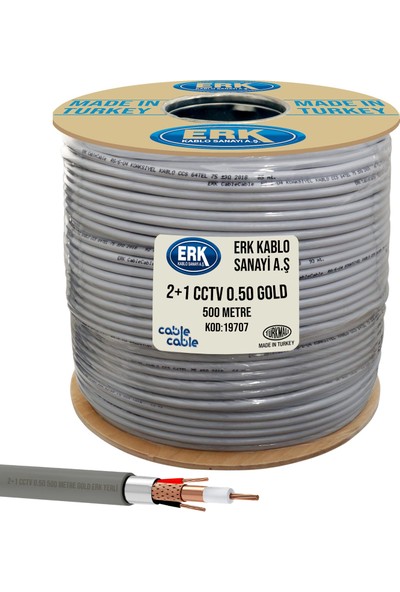 Cable Cable Cable Cable 2+1 CCTV 0.50 Gold Kamera Kablosu - 500M Cable Cable Cable Cable 2+1 CCTV 0.50 Gold Kamera Kablosu - 500M