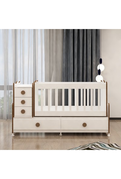 Garaj Home Melina 5 Çekmeceli Mdfli Büyüyen 60X120 Beşik - Sümela