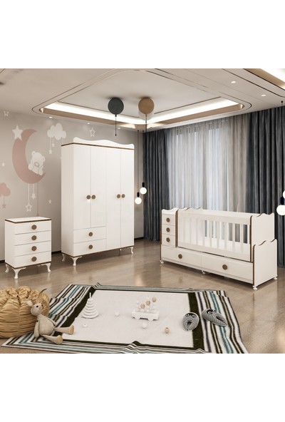 Garaj Home Melina Yıldız 4 Kapaklı Bebek Odası Takımı - Sümela