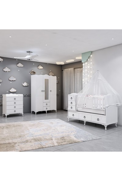 Garaj Home Elfin Büyünen Asansörlü Bebek Odası Takımı - Yatak ve Uyku Seti Kombinli
