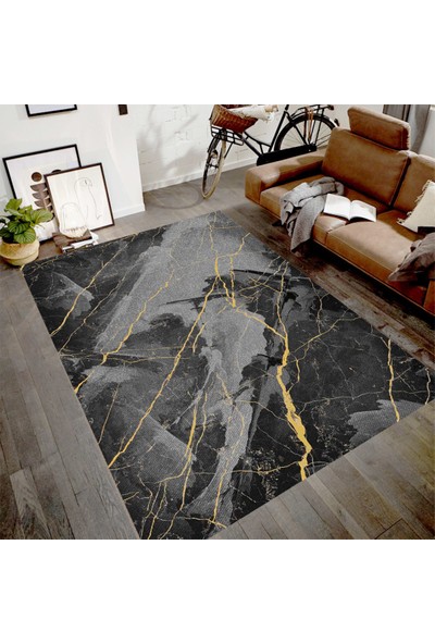 Türkmen Mermer Desenli Dijital Baskılı Halı