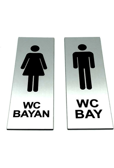 Se-Dizayn Wc Tuvalet Tabelası Bayan Bay Takım 2 Adet Kapı Yönlendirme Levha