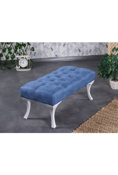 Ünüvar Konsept Dekoratif Dikdörtgen Puf Bench - Pembe