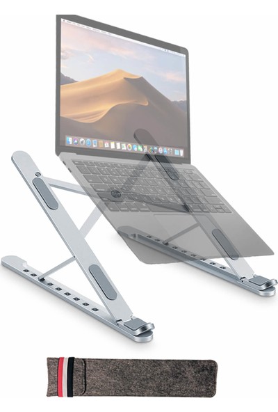 Roxaly Taşınabilir Laptop Macbook ve Tablet Standı - Alüminyum - Yükseklik Ayarlı - 17''e Kadar Uyumluluk