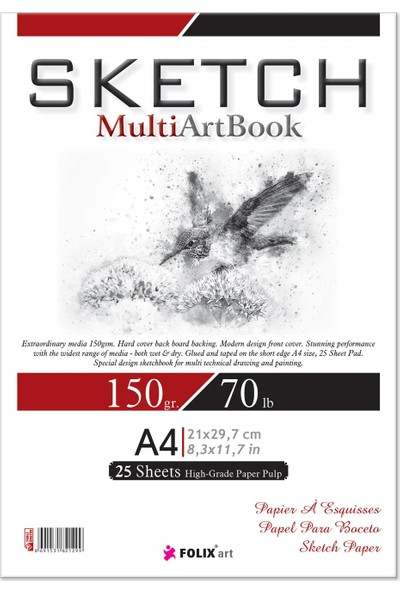 Sketchbook Zigana A4 Tutkallı 150 gr. Beyaz 25 yaprak Sketchbook Zigana A4 Tutkallı 150 gr. Beyaz 25 yaprak