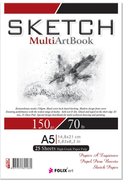 Sketchbook Zigana A5 Tutkallı 150 gr. Beyaz 25 yaprak Sketchbook Zigana A5 Tutkallı 150 gr. Beyaz 25 yaprak