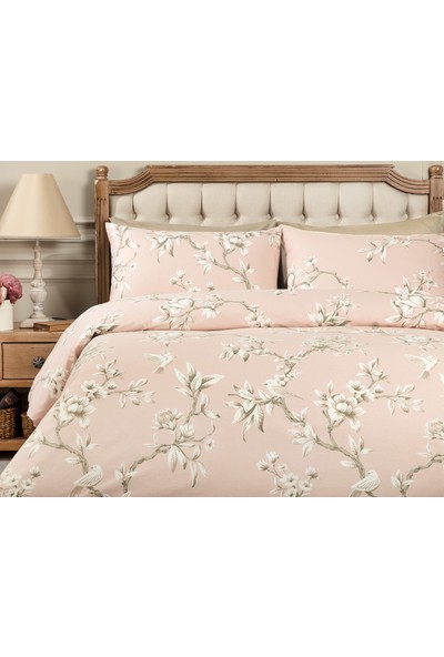 Madame Coco Elita Çift Kişilik Ranforce Baskılı Nevresim Seti - Pudra