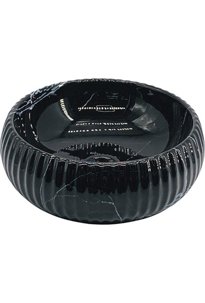 Şengüler Siyah Mermer Desenli Istiridye Yuvarlak Çanak Lavabo Şengüler Siyah Mermer Desenli Istiridye Yuvarlak Çanak Lavabo