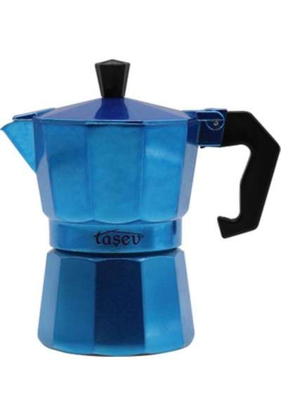 Taşev Piccolo - Moka Pot 6 Fincan Mavi - T1195 Taşev Piccolo - Moka Pot 6 Fincan Mavi - T1195