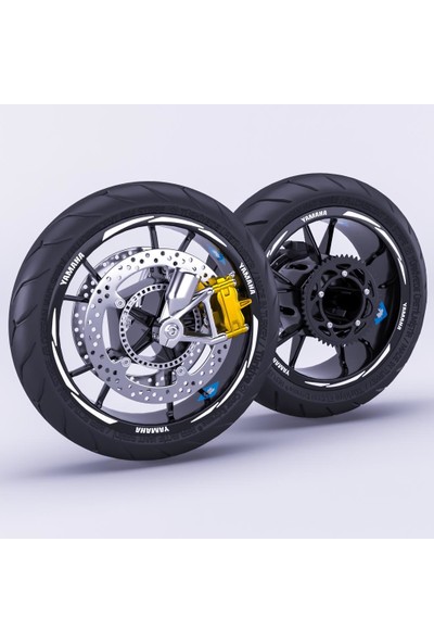 Çınar Extreme Yamaha Yazılı 3 Parçalı Reflektif Beyaz [Gri] Yamaha Crypton Jant Şeridi Sticker