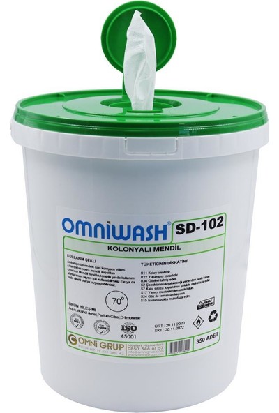 Omniwash SD-102 Limon Kolonyalı Hijyenik Mendil 350'li Omniwash SD-102 Limon Kolonyalı Hijyenik Mendil 350'li
