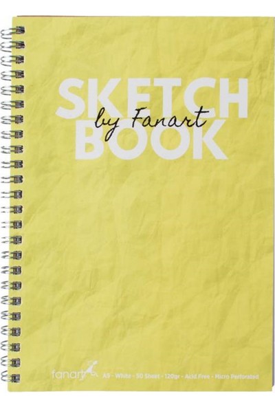 Fanart Academy Sketchbook A5 Spiralli Eskiz Defteri Sarı Fanart Academy Sketchbook A5 Spiralli Eskiz Defteri Sarı