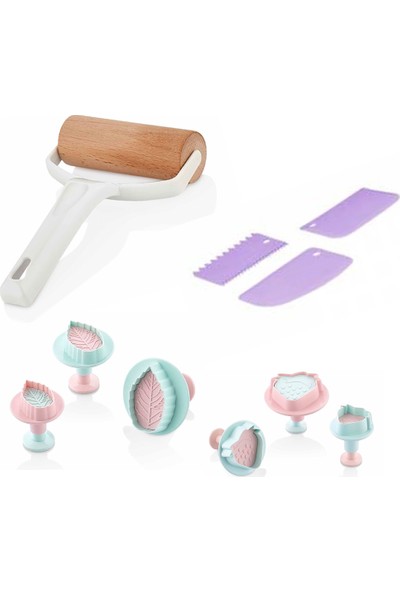 Sun Plastik +6 Adet Basmalı Kurabiye Kalıbı + 3'lü Lila Hamur Kesici + Hamur Rulosu Sun Plastik +6 Adet Basmalı Kurabiye Kalıbı + 3'lü Lila Hamur Kesici + Hamur Rulosu