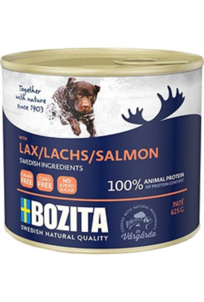 Bozita Somonlu Tahılsız Yetişkin Köpek Konservesi 625 gr x 12 Adet