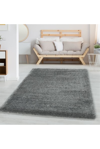 Ayyıldız Halı Supersoft Yumuşak Shaggy Halı 3 cm Hav Yüksekliği Düz Açık Gri