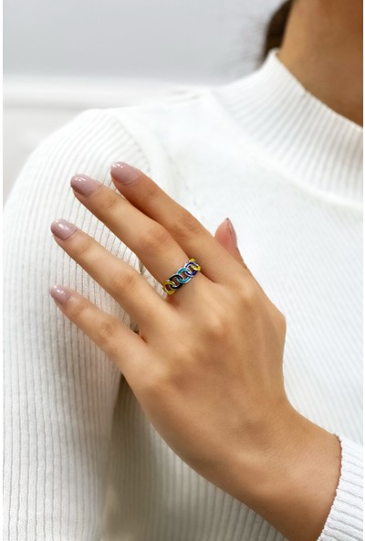 ÇLK Accessories Ayarlanabilir Renkli Mine Zincir Yüzük Y22502