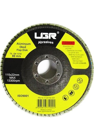 Ugr Metal Ahşap Flap Disk Zımpara 120 Kum 115X22 mm Ugr Metal Ahşap Flap Disk Zımpara 120 Kum 115X22 mm
