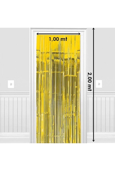 Samur Metalize Arka Fon Perde Gold Renk Samur Metalize Arka Fon Perde Gold Renk