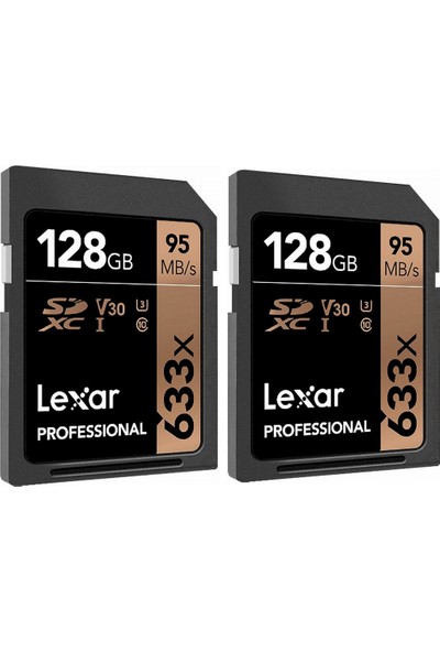 Lexar 128 GB 100 Mb/s 633X U3 V30 4K Sdxc 2'li Hafıza Kartı Lexar 128 GB 100 Mb/s 633X U3 V30 4K Sdxc 2'li Hafıza Kartı