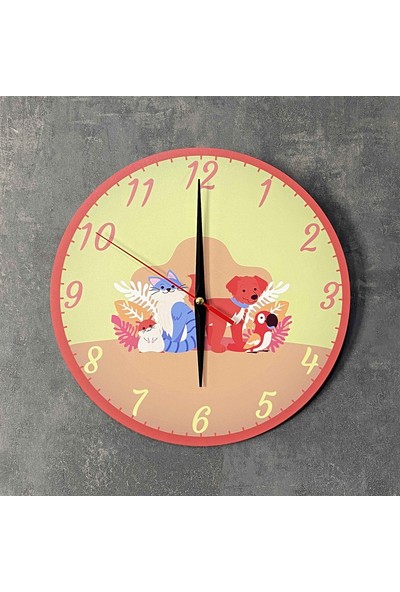 Mkt Evcil Hayvanlar Duvar Saati
