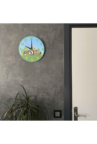 Mkt Neşeli Hayvanat Bahçesi Duvar Saati