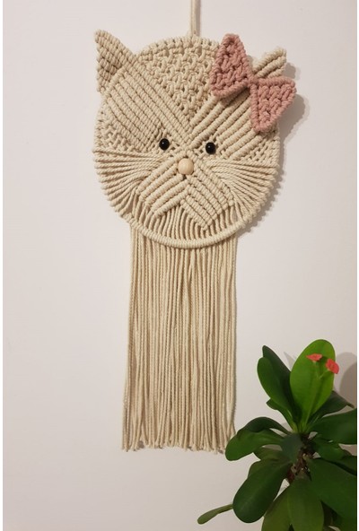 Aysha Makrome Kız Kedi Duvar Süsü