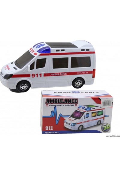 Sole 3D Işıklı Sirenli Çarp Dön Sensörlü Ambulans Sole 3D Işıklı Sirenli Çarp Dön Sensörlü Ambulans