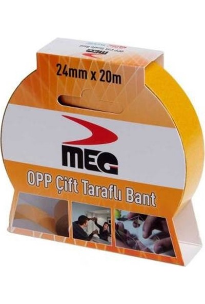 Meg Opp Çift Taraflı Bant 24 mm x 20 mt