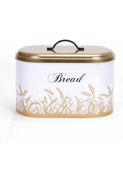 Evle Buğday Desenli Metal Ekmek Sepeti 11 lt - Beyaz
