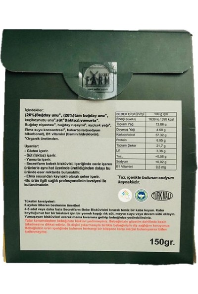Secret Farm Organik Bebe Bisküvisi Secret Farm Organik Bebe Bisküvisi