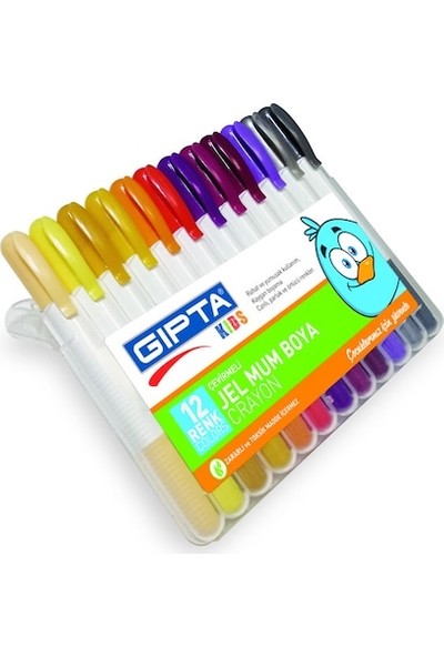 Gıpta Çevirmeli Jel Mum Boya Büyük Boy 12 Renk K310 - Özel Kutuda