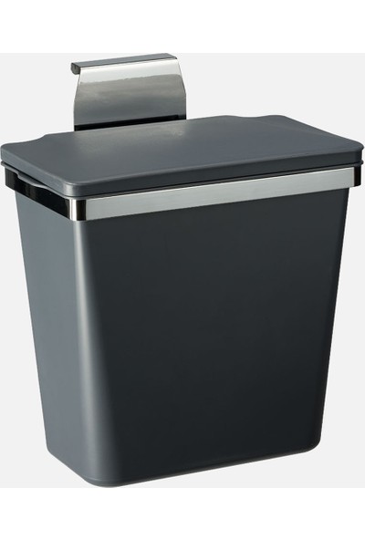 Pelikan Metal Askılı Plastik Çöp Kovası Antrasit 11 lt