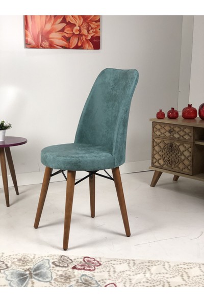 Erva Ceviz Ağaç Ayaklı Gold Sandalye Erva Ceviz Ağaç Ayaklı Gold Sandalye