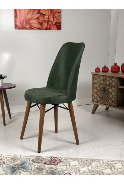 Erva Ceviz Ağaç Ayaklı Gold Sandalye