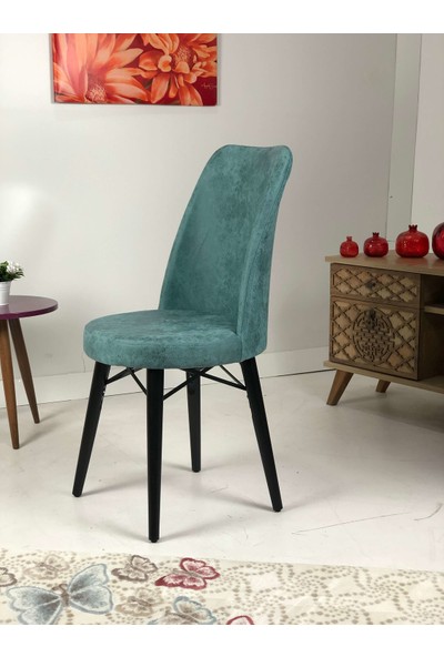 Erva Siyah Ağaç Ayaklı Gold Sandalye Erva Siyah Ağaç Ayaklı Gold Sandalye