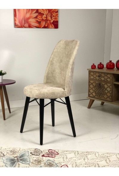 Erva Siyah Ağaç Ayaklı Gold Sandalye Erva Siyah Ağaç Ayaklı Gold Sandalye