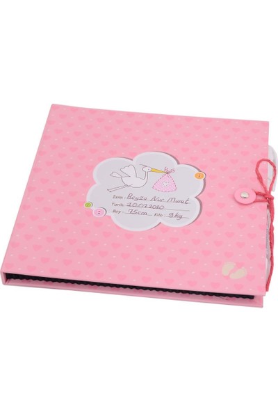 Nobbystar Isimli 12 Yapraklı Beyaz Kalemli Leylek Figür Kız Bebek Anı Defteri
